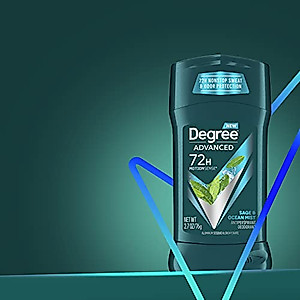 Degree Men Advanced Antiperspirant Deodorant 72-Hour Sweat and Odor Protection Sage and Ocean Mist Deodorant for Men with Motionsense Technology 2.7 oz 4 Count