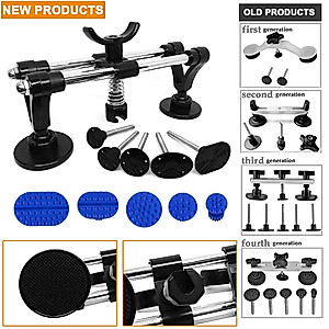 Manelord Auto Body Repair Tool Kit, Car Dent Puller with Double Pole Bridge Dent Puller, Glue Puller Tabs, Glue Shovel for Auto Dent Removal, Minor dents, Door Dings and Hail Damage (with Glue Set)