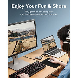 PIHEN Capture Card, Gaming Recorder Card, 1080P 60FPS HDMI to USB3.0 Video/Audio Capture Recorder Device, Compatible Windows Linux YouTube OBS OS X Twitch for PS3/4/5 Xbox One Xbox 360