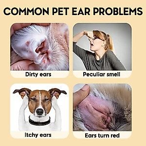 50 Pcs Ear Cleaner Finger Wipes, Dog Ear Finger Wipes, Ear Finger Wipes for Dogs Cats - Sooths & Deodorizes，Ear Relief Finger Wipes，Ear Cleansing Finger Wipes for Dogs，Sooths & Deodorizes (50 PCS)