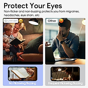 VATION LIGHTING A19 LED Light Bulbs Super Bright 3000K Warm White, 100 Watt Equivalent, Efficient 14Watt, 1700 Lumens, E26 Medium Base, Dimmable, ETL/UL Listed, 6 Pack