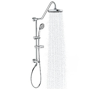 PULSE ShowerSpas 1011-III-CH Kauai III Shower System, with 8" Rain Showerhead, 5-Function Hand Shower, Adjustable Slide Bar and Soap Dish, Polished Chrome Finish
