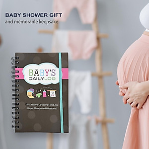 Baby’s Daily Log, Planner and Keepsake Journal- Track Feedings, Sleeping Schedules, Memorable Moments, Milestones by Kahootie Co (Brown)