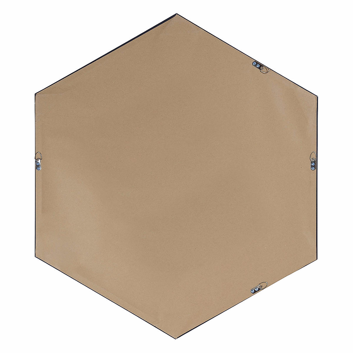 Kate and Laurel Rhodes 6-Sided Hexagon Wall Mirror, 30.75x34.75 Black