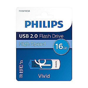 Philips Vivid Edition High Speed USB 2.0 Flash Drive 16GB with Swivel Cap for PC, Laptop, Computer Data Storage, Read Speed up to 21MB/s