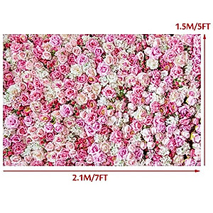 ZSEDP 1.5x2.1m 5x7ft Wedding Rose 3D Flowers Wall Studio Backdrop Photography Photo Background Cloth Party Weding Decor