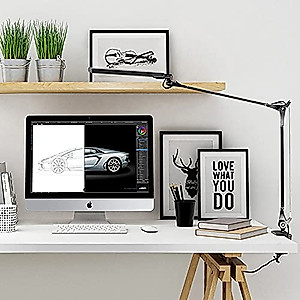 EPMANN Lamp Foldable Long Arm LED Desk Lamp Dimmable Touch Control Work Light Eye Protection Architect Desk Lamp, 4 Lighting Modes & 6 Brightness Levels Bed Lamp (Color : Silver)