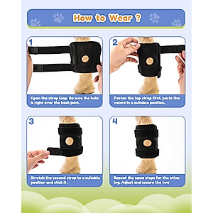 Huimpet Short Rear Leg Hock Brace, Dog Back Leg Brace for Hock & Ankle with Flexible Velcro, Dog Leg Brace for Torn ACL & CCL, Dog Leg Sleeve Wound Care and Loss of Stability from Arthritis,1 Pair, S