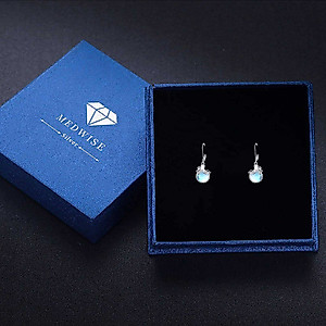 Moonstone Dangling Earrings Sterling Silver Octopus Leverback Earrings Oceans Sea Drop Dangle Earrings Jewelry Gifts for Women Wife Mother's Day Easter