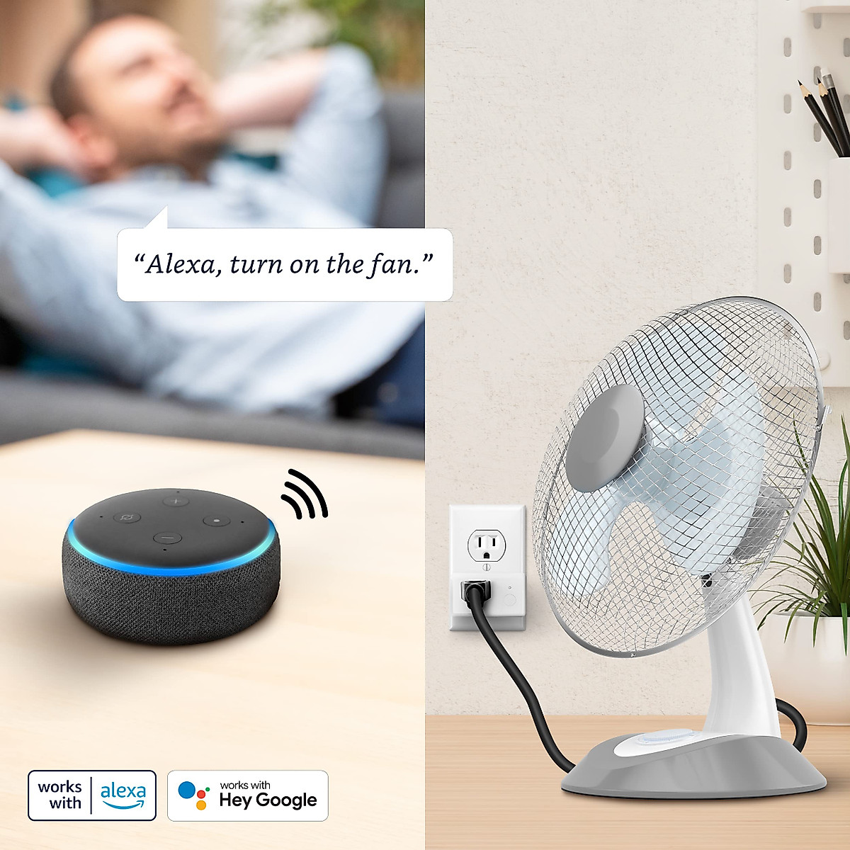 Feit Electric Smart WiFi Plug, Works with Alexa and Google Home, No hub Required, 2.4 Ghz Network Only, Remote Control from Anywhere 15 Amp Smart Outlet Plug, Indoor, White