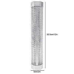 Jerliflyer BBQ Smoker, Pellet Smoker Tube Hexagonal Stainless Steel BBQ Pipe Outdoor Mesh Grill Smoke Generator for All Electric Gas Charcoal Grill Smoker Hot Cold Smoking