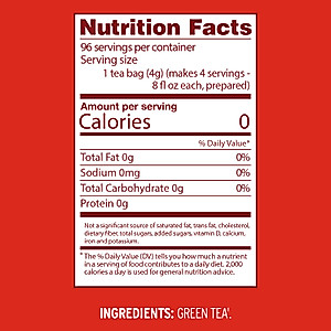 Luzianne Iced Green Tea Bags, Family Size, 24 Count