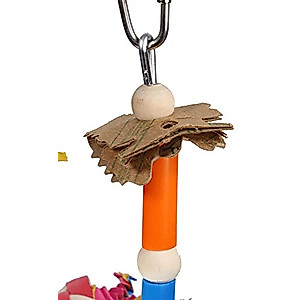 Bonka Bird Toys 1142 Nova Perch Colorful Bamboo Shreddable Chew Parrot Parrotlet Cockatiel African Grey