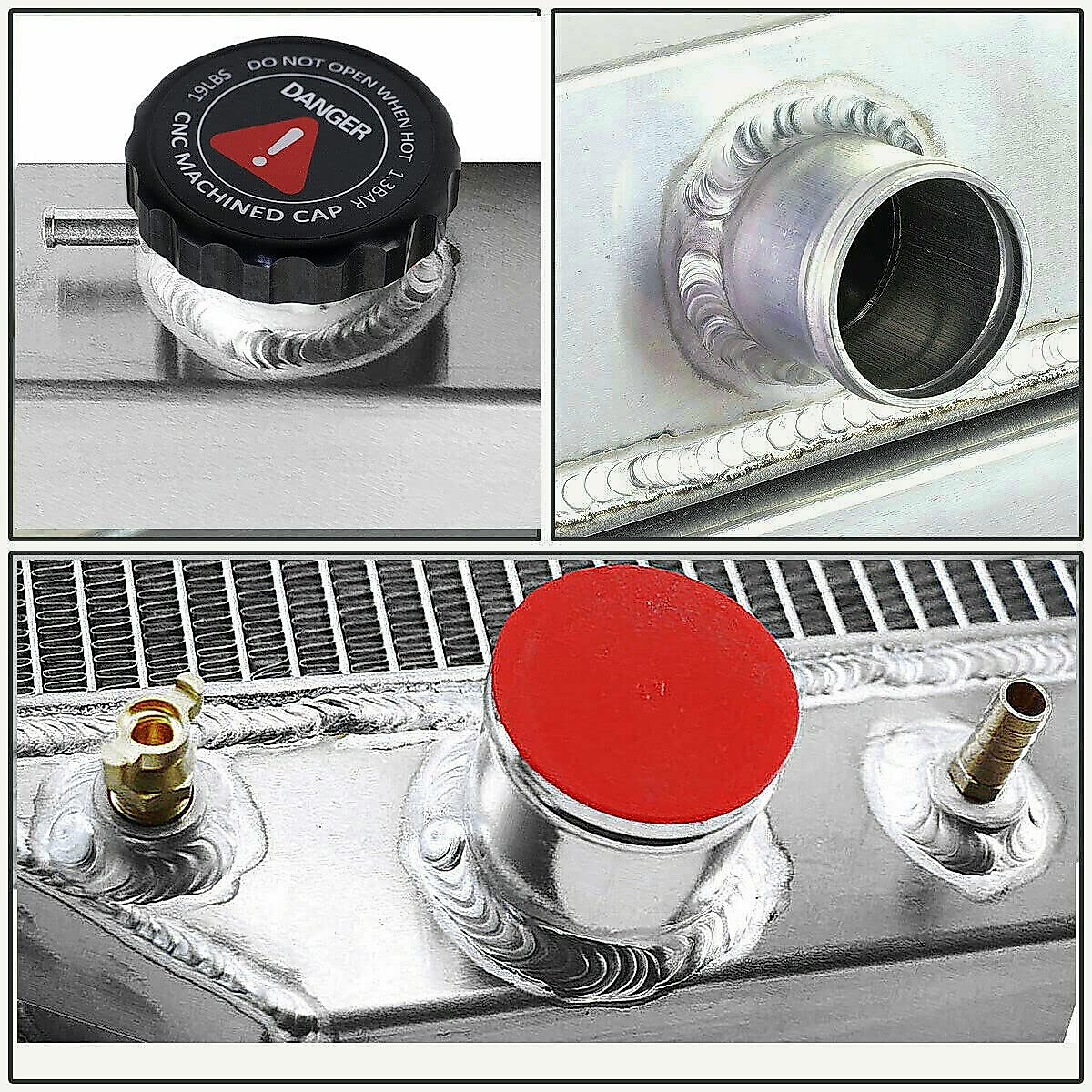 FitferaLu 3 Row All aluminum Radiator with Shroud Fan Replacement for 1966-1979 Ford Bronco F100 F150 F250 F350 F500