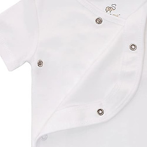 CozeeME Baby Boys 2 Pack Short Sleeve Side Snap Grow With Me Bodysuit 0-3 Months