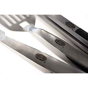 Kingsford Heavy Duty BBQ Tool Set - Fork, Tong, & Spatula - Deluxe Stainless Steel Grill Utensils - Grilling Tools for The BBQ Grill Master or Beginner Griller