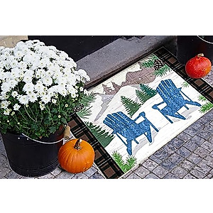 Jellybean Moutain View Olivia's Home Accent Rug Winter Snow Themed Rug 22" x 32"