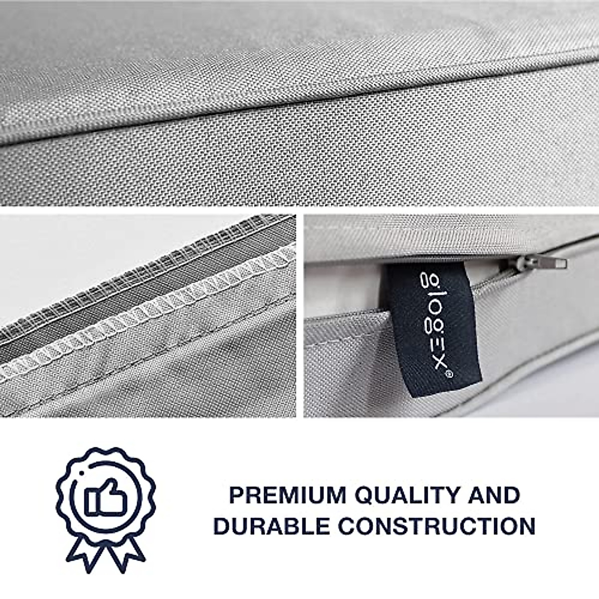 Glogex Outdoor Cushion Covers for Patio Furniture - Gray 24x24x4, Set of 4 Waterproof Patio Cushion Slipcovers Replacement, Outdoor Furniture, Chair, Sofa, Couch