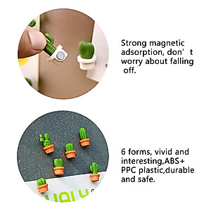 OYEFLY 12pcs Cute Succulent Plant Magnetic Refrigerator Magnets Cute Home Decor Refrigerator Stickers Creative Notice Message Magnetic Stickers Gift (White+Orange)