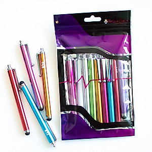 TCD 10 Pack Black High Precision Universal Capacitive Touch Screens Devices, Stylus Pens for Touch Screens Devices, Compatible with iPhone, iPad, Tablet, Touchscreen Laptop