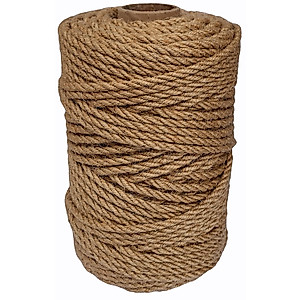 ILIKEEC 5mm Jute Twine, 328 Feet Braided Natural Jute Rope, Heavy Duty and Thick Twine Rope for DIY Artwork, Bundling, Home Decor, Gardening Applications