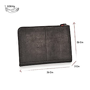 DONBOLSO Laptop Sleeve London I 13.3 Inch Genuine Leather Notebook Briefcase for Men & Women I Up to 14 Inch Protective Case I Vintage Black