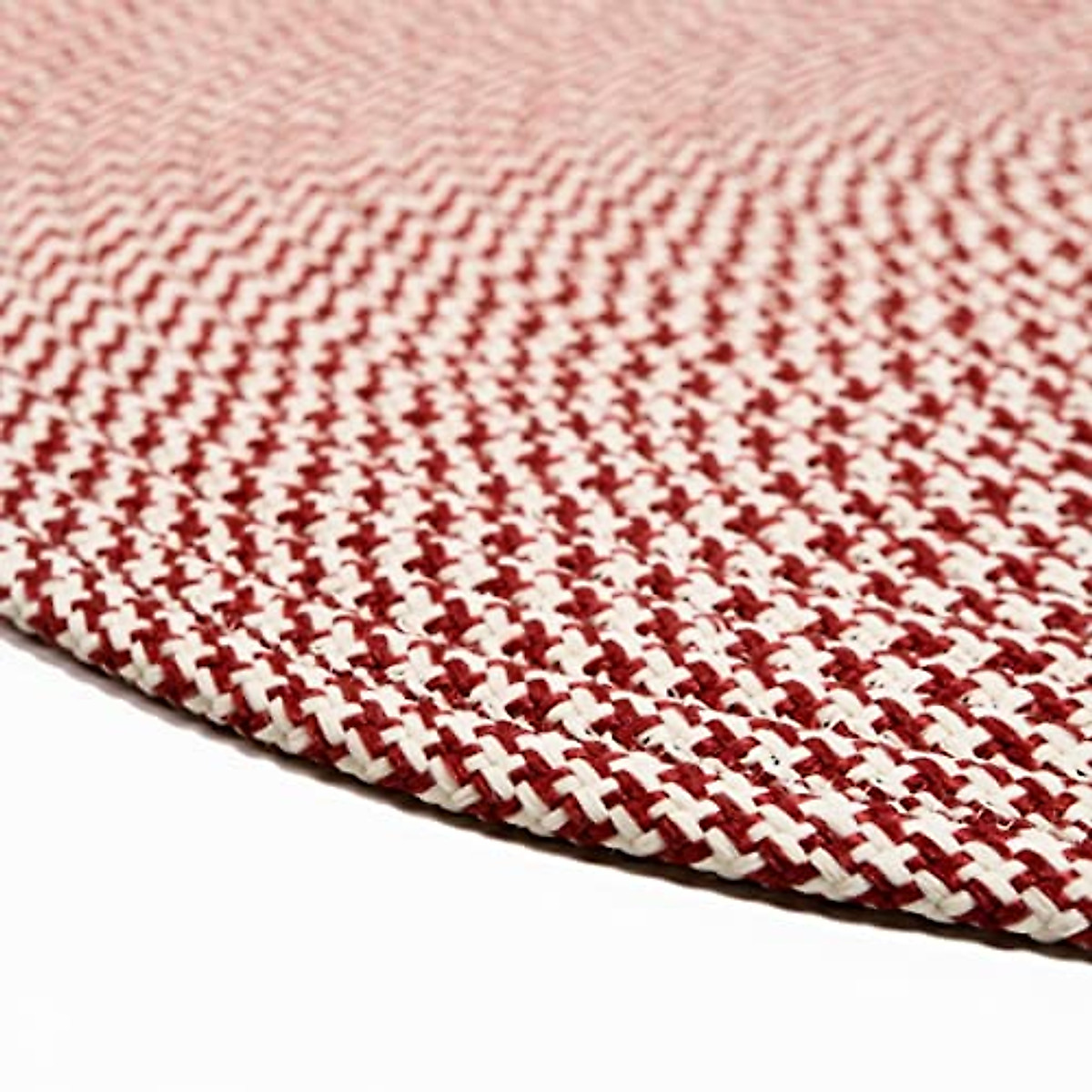 Colonial Mills Milton Houndstooth Tweed Braided Rug, 4x6, Red
