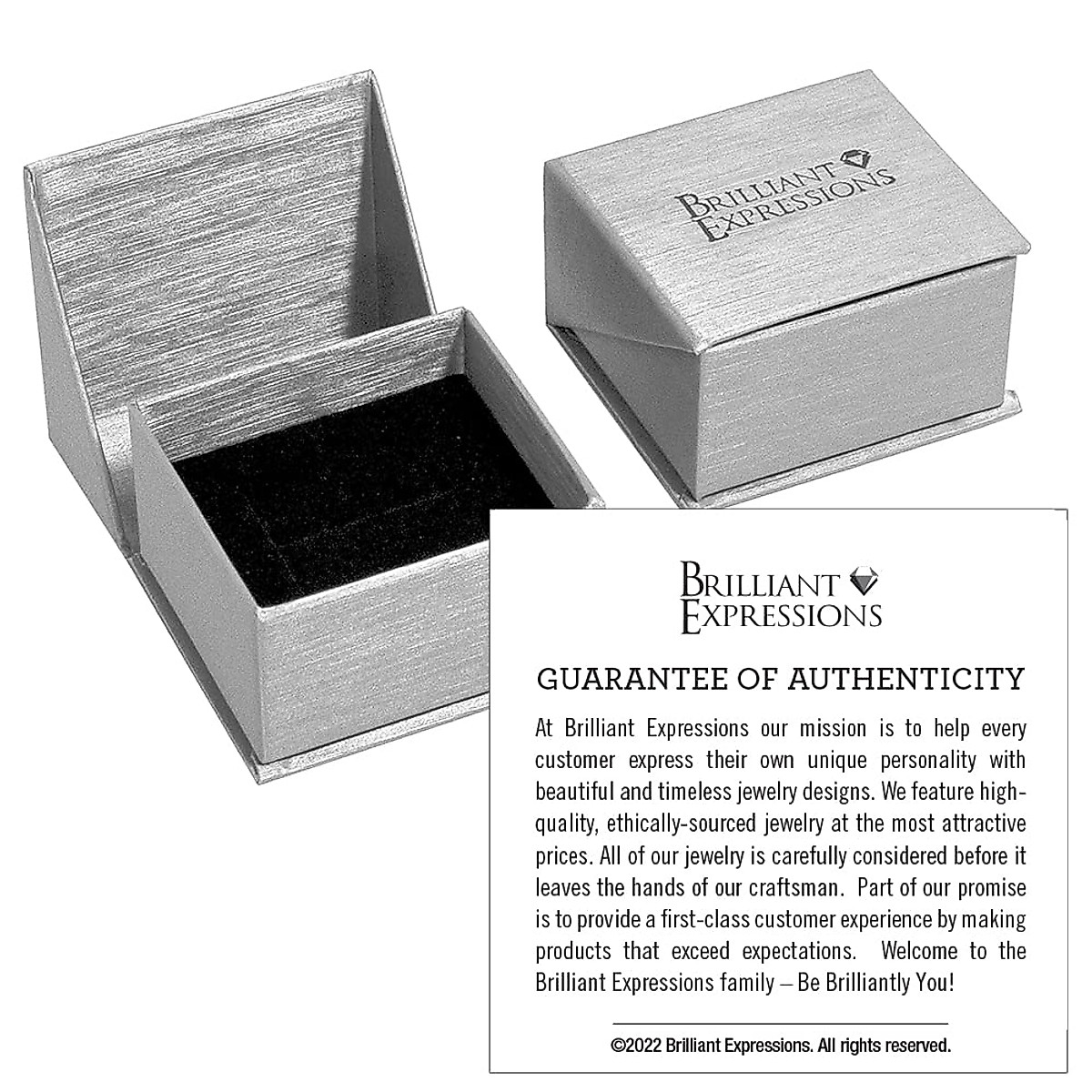 Brilliant Expressions 10K White Gold 1/5 Cttw Conflict Free Diamond Square Halo and Baguette Channel Band Engagement Ring (I-J Color, I2-I3 Clarity), Size 7