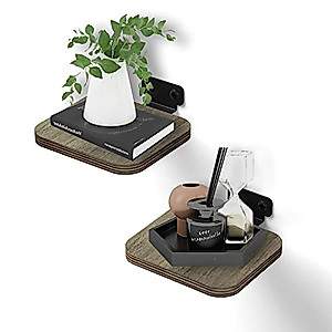 Wall Mounted Floating Shelves Wall Small for Speaker Shelf, Bedroom, Barthroom, Living Room, Kitchen, Office and Wall Shelf Speaker Stand for Plant Wall Shelf, TV Soundbar, Speaker and More (Set of 2)