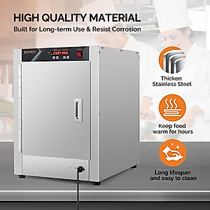 ROVSUN 4-Tier Pizza Warmer Hot Box Food Warmer w/Removable Shelves Water Tray, Pretzel Warmer Hot Holding Cabinet Commercial Electric Food Warmer Countertop for Catering Buffet Restaurant, 110V 800W