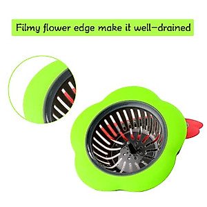 Owfvlazi Silicone Kitchen Sink Filter Strainer Set,4.5'' Universal Bathroom Sink Drain Stopper for Kitchen Waste, Garbage,Vegetable,Fruits,4 Pack