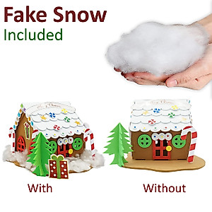 4E's Novelty Foam Gingerbread House Craft Kit (1 Pack) for Kids with Foam Stickers, Build & Decorate it Yourself DIY Christmas Crafts for Kids & Toddlers