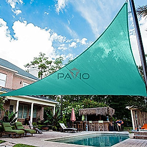 Patio Paradise 6' x 8' x 10' Waterproof Sun Shade Sail with Stainless Steel Hardware-Turquoise Green Triangle UV Block Durable Awning Canopy Outdoor Garden Backyard