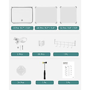 SONGMICS Shoe Rack, 8 Cubes Shoe Organizer with Doors, 32 Pair Plastic Shoe Storage Cabinet, for Bedroom, Entryway, Steel Frame, Plastic Panel, White ULPC034W01