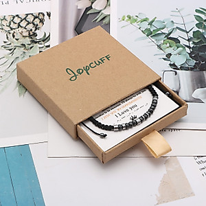 JoycuFF Inspirational Gifts for Girls Morse Code Bracelets for Women Unique Jewelry for Daughter Mom Dad Son Friendship Gift for Best Friends Mother's Day Graduation Adjustable Handmade,