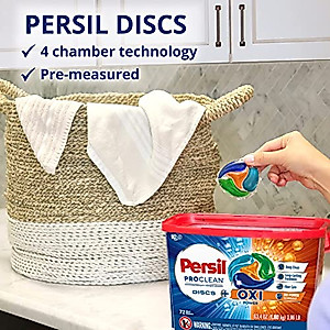 Persil Discs Laundry Detergent Pacs, Oxi, 59 Count