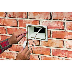 Arlington DHB1BRC-1 Low Profile IN BOX Electrical Box with Adapter Sleeve for New Brick Construction, 1-Gang, Horizontal, Clear Cover/Brown Box