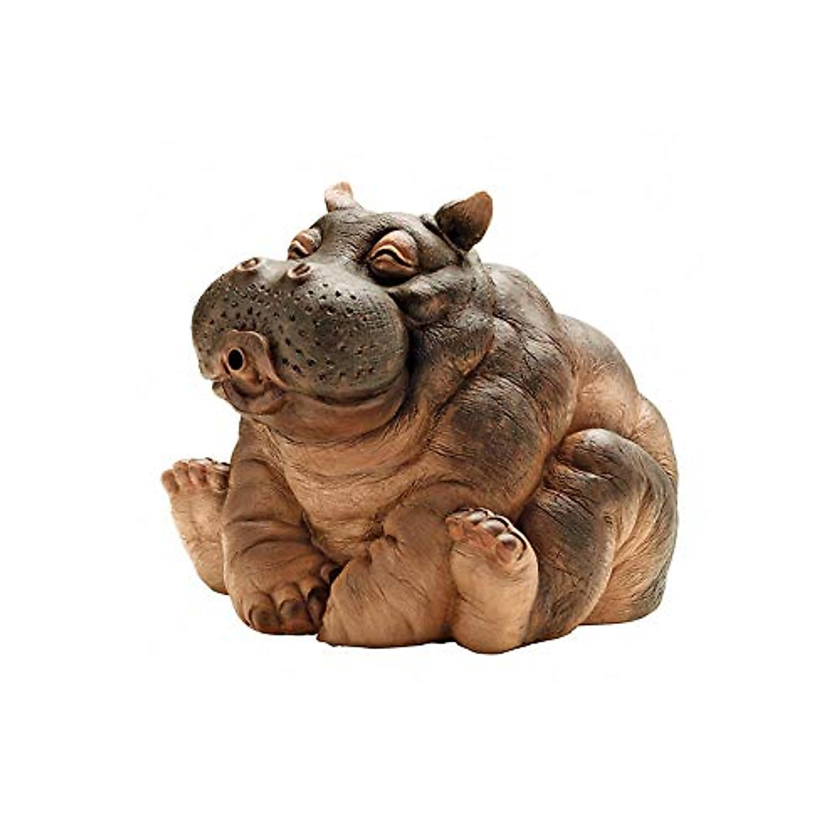 Design Toscano EU35009 Hanna The Hippo African Decor Piped Pond Spitter Statue Water Feature, full color