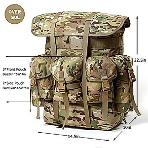 MT Military Rucksack Alice Pack Army Tactical Backpack with Frame and Butt Pack