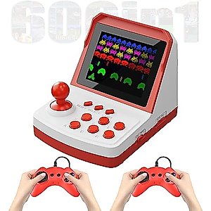 A6 Plus Mini Handheld Game Console 3.5 inch Arcade Style Emulator Portable Games Console Preinstalled Classic FC Games Built-in Rechargeable Battery for Kids Teens Gift 2 Players Red