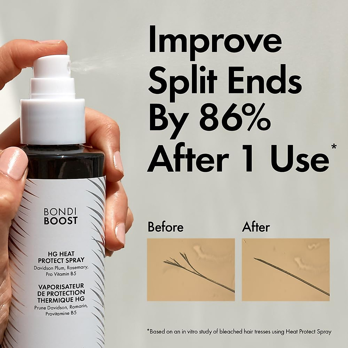 BondiBoost Heat Protectant Spray 4.23 fl oz - Thermal Hair Protection from Heat Styling - Light Weight Formula - Sulfate + Paraben Free, for Women + Men - Vegan/Cruelty-Free - Australian Made