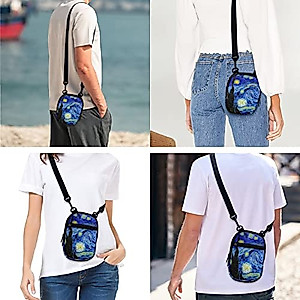 Coloranimal Van Gogh Crossbody Bags for Women Men Oil Painting Starry Night Shoulder Satchel Small Messenger Sling Bags Cellphone Tote Purse