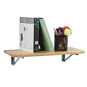 PIBM Stylish Simplicity Shelf Wall Mounted Floating Rack Shelves Solid Wood Clapboard Triangular Bracket Multifunction Easy to Wipe Foldable,3 Sizes, Wood ,