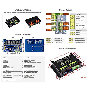 Industrial 6-Channel Relay Module for Raspberry Pi Zero WH with RS485/CAN Bus Power Supply & Photocoupler Isolation Protections @XYGStudy