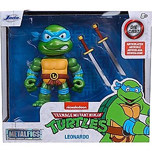 Jada Toys Teenage Mutant Ninja Turtles 4 Leonardo Die-cast Figure, Toys for Kids and Adults, Blue