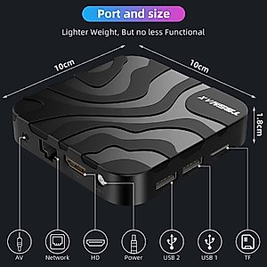 Android TV Box 12.0, T95Max H618 4GB RAM 64GB ROM Android Box with Quad Core GPU Mali-G31 MP2 Support 6K 3D, 2.4GHz/5GHz Dual WiFi with BT 4.0 USB 2.0 Smart TV Box