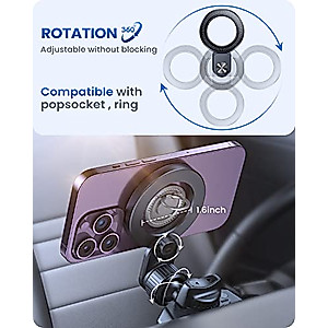 OQTIQ for MagSafe CD Phone Mount[Hollow Ring Design] Magnetic Phone Holder for Car CD Phone Holder Mount for iPhone 15 14 13 Pro Max Mini Plus MagSafe Case All Phones