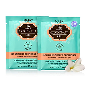 HASK COCONUT OIL Nourishing Deep Conditioner Treatments for all hair types, color safe, gluten free, sulfate free, paraben free - Pack of 2