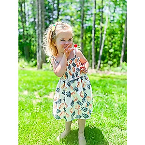 Vieille Toddler Girls Casual Summer Dresses Cute Ruffle Strap Hawaii Holiday Beach Dress Clothes for 3T 4T Little Girls