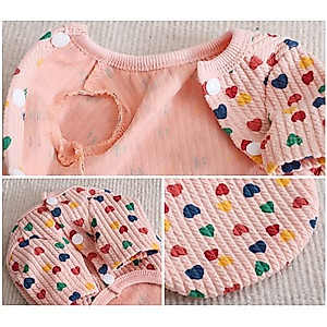 T'CHAQUE Pet Clothes Dog Hoodies with Heart Print, Basic Causal Puppy T-Shirts Cat Outfits Pullover for Daily and Party Wear, Cute Pet Apparel Clothing for Small and Medium Dogs, Pink M